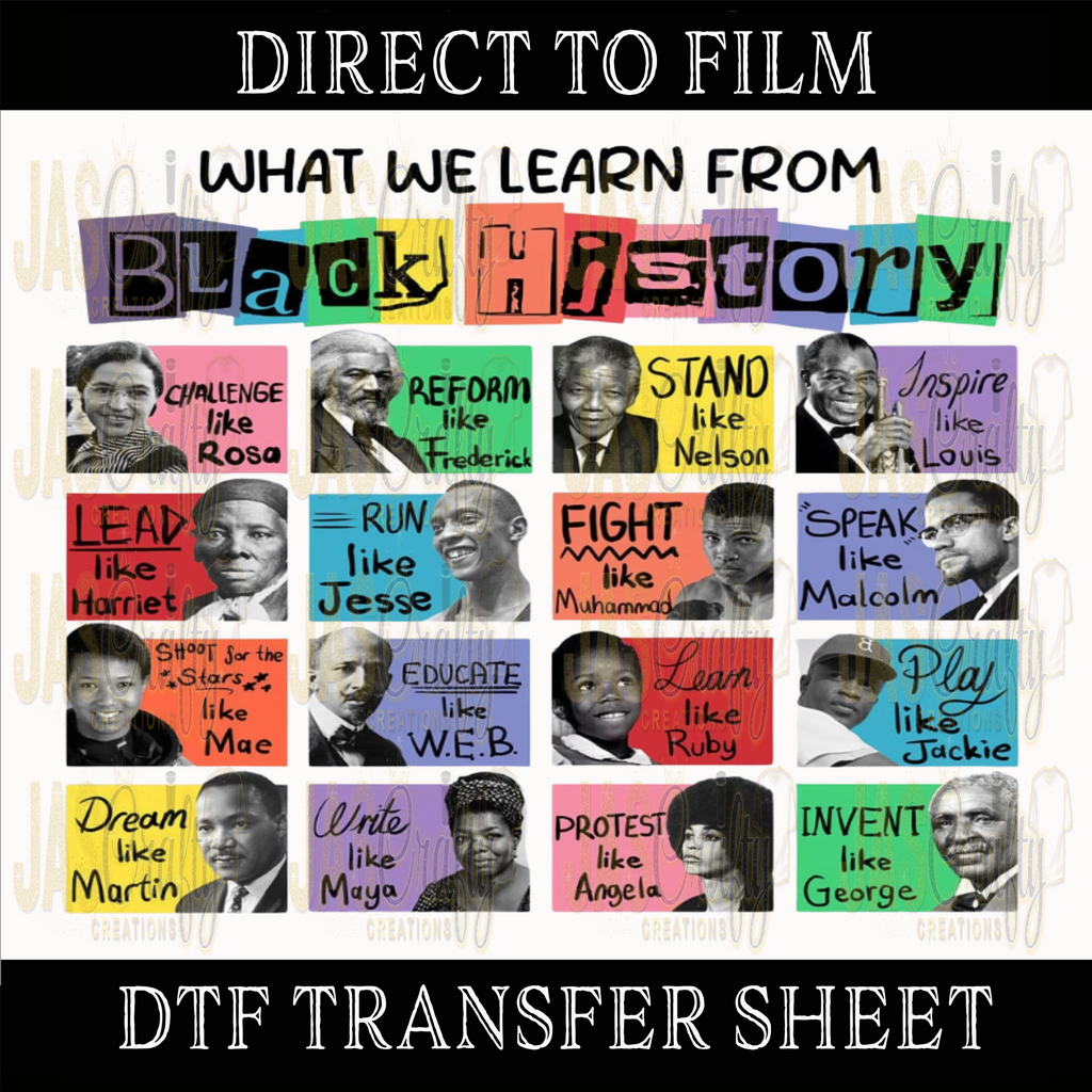 WHAT WE LEARN BLACK HISTORY READY TO PRESS TRANSFER – JAS CRAFTY CREATIONS