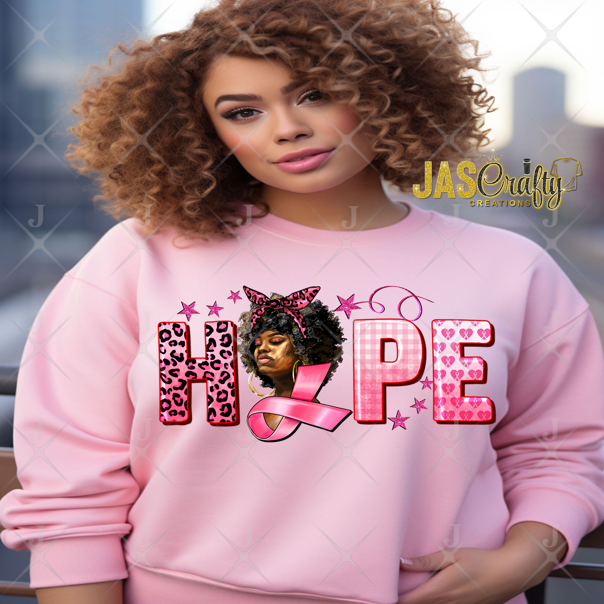 BREAST CANCER HOPE LADY READY TO PRESS TRANSFER – JAS CRAFTY CREATIONS